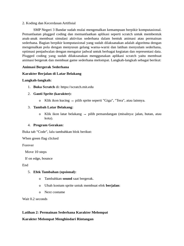 Koding dan Animasi dengan Scratch | PDF