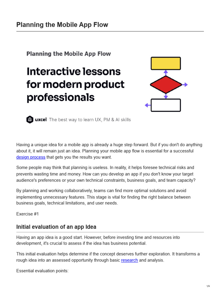 Planning The Mobile App Flow | PDF | Performance Indicator | Brainstorming