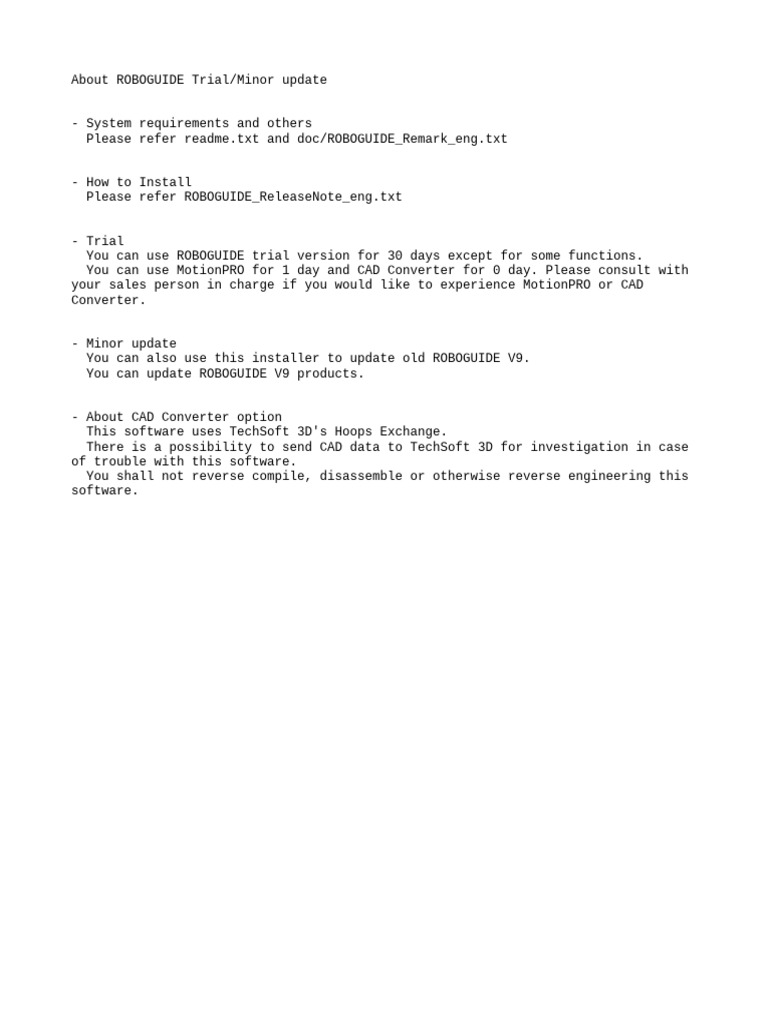 ROBOGUIDE Trial and Update Guide | PDF