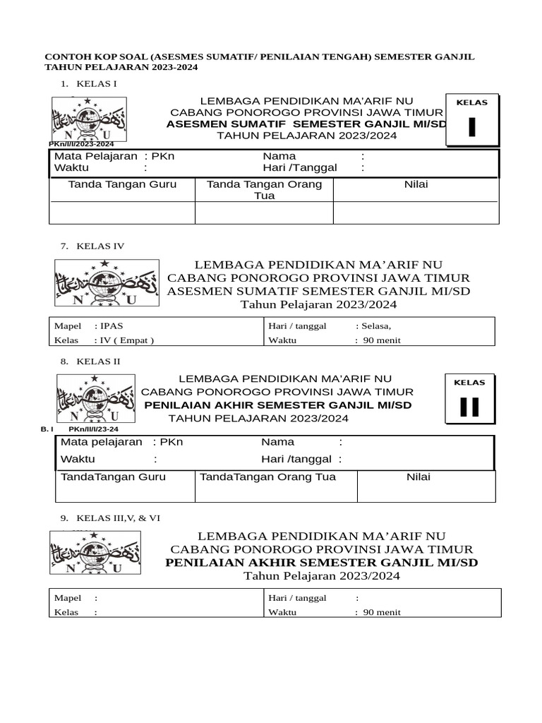 Contoh Kop Pas | PDF