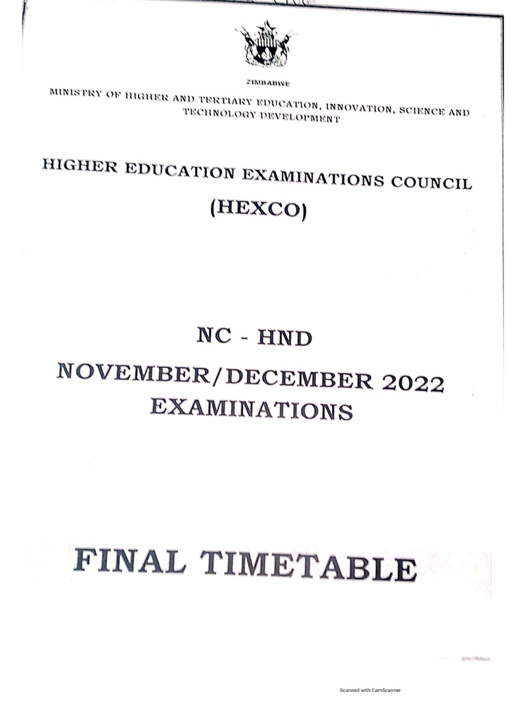 Nov-Dec 2022 Timetable | PDF