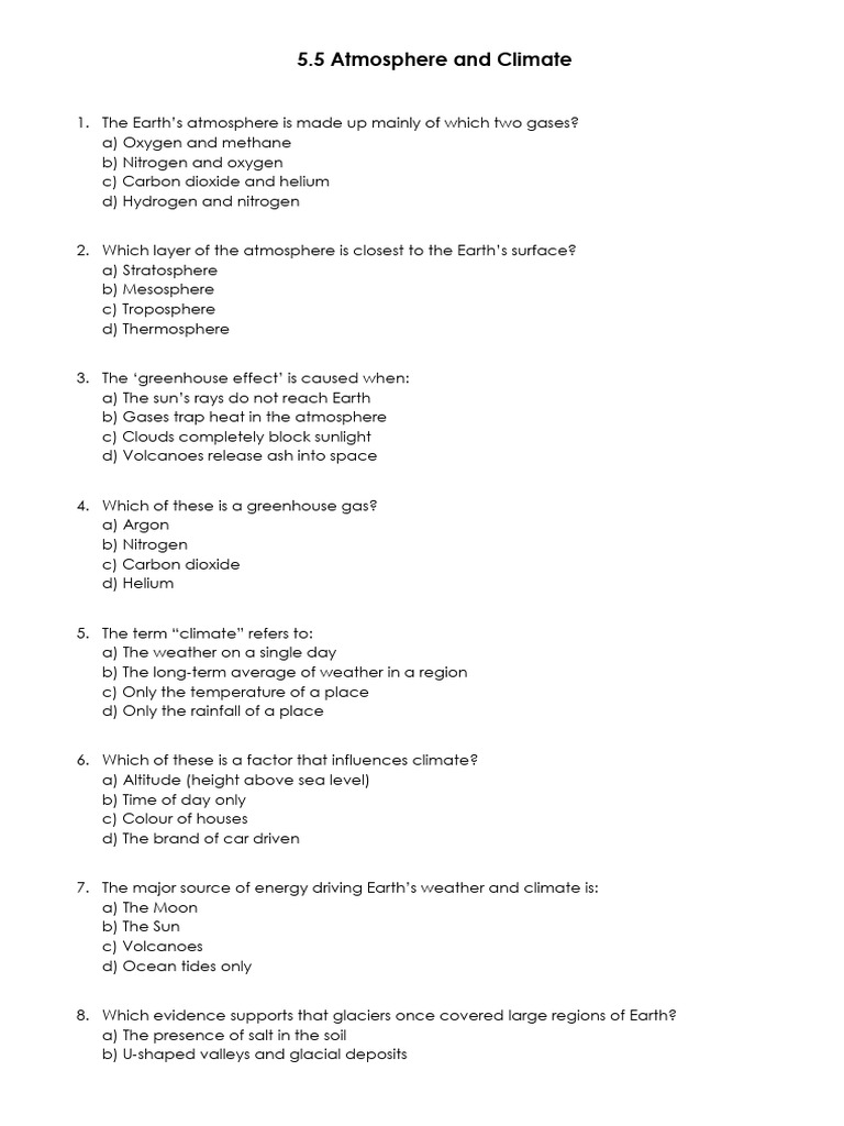 Understanding Atmosphere and Climate Basics | PDF | Atmosphere Of Earth ...