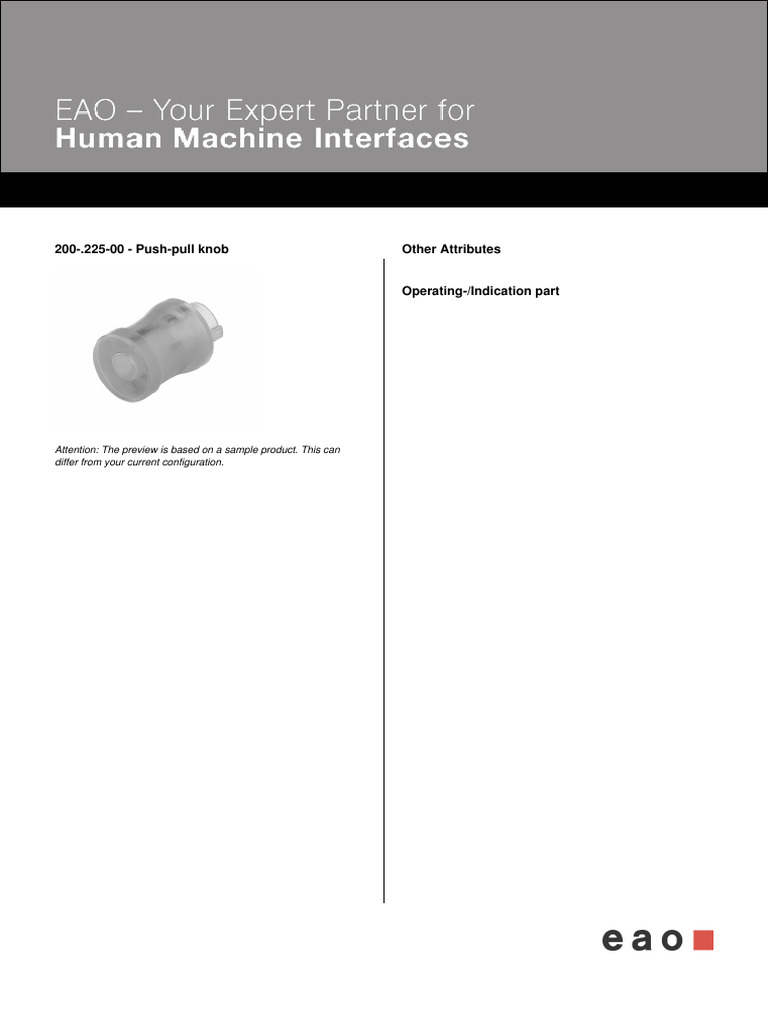 Eao 04232019 200-.225-00 Push-Pull Knob | PDF