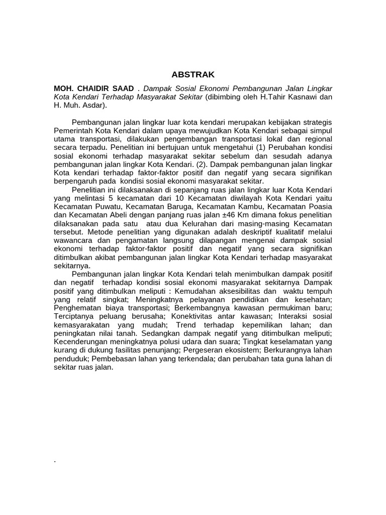 Contoh Abstrak Tesis | PDF