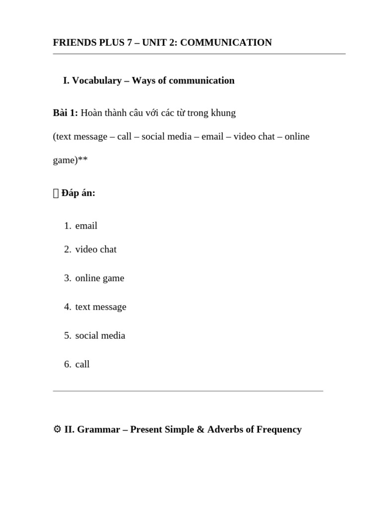 Friends Plus 7 U2 Dap An | PDF | Languages | Foreign Language Studies