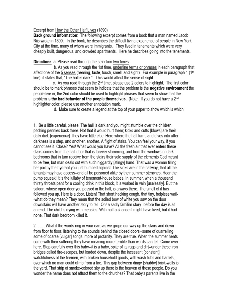 Excerpt From How The Other Half Lives-2 | PDF | Bed