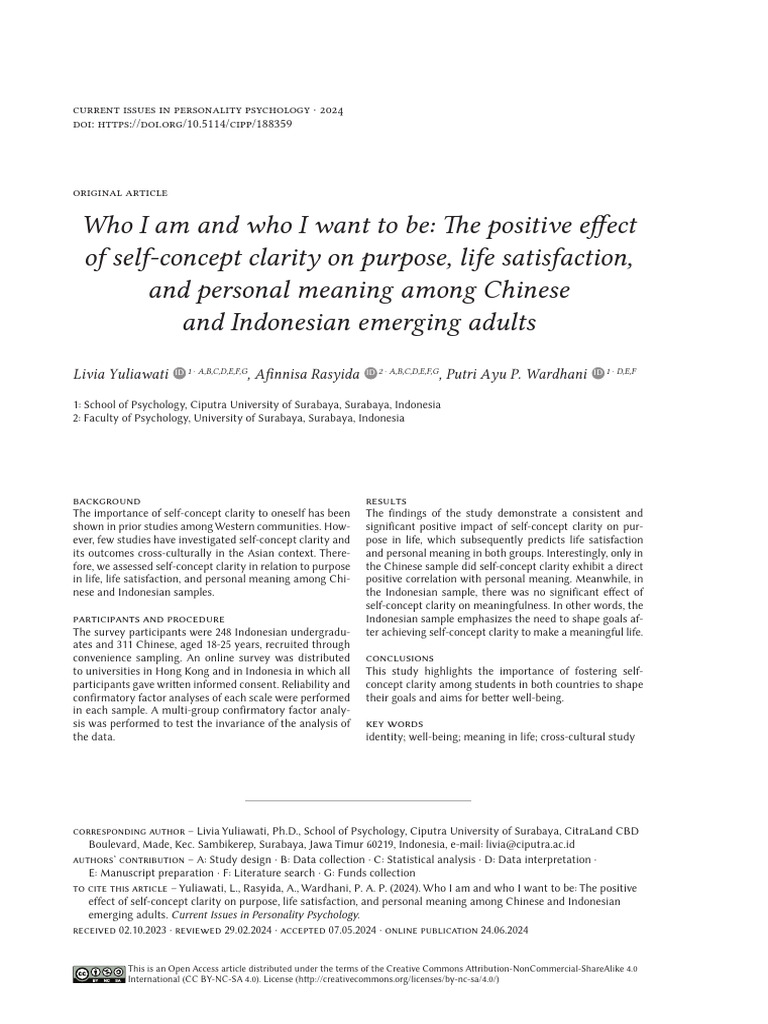 Who I Am and Who I Want To Be The Positive Effect | PDF | Self Concept ...
