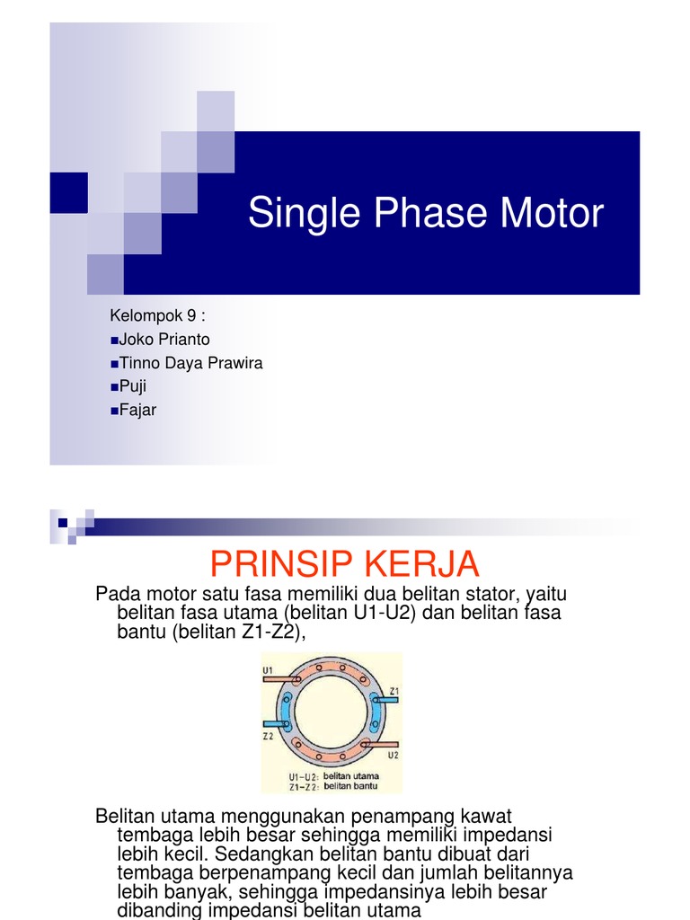 Presentation Single Phase Motor | PDF | Sains & Matematika
