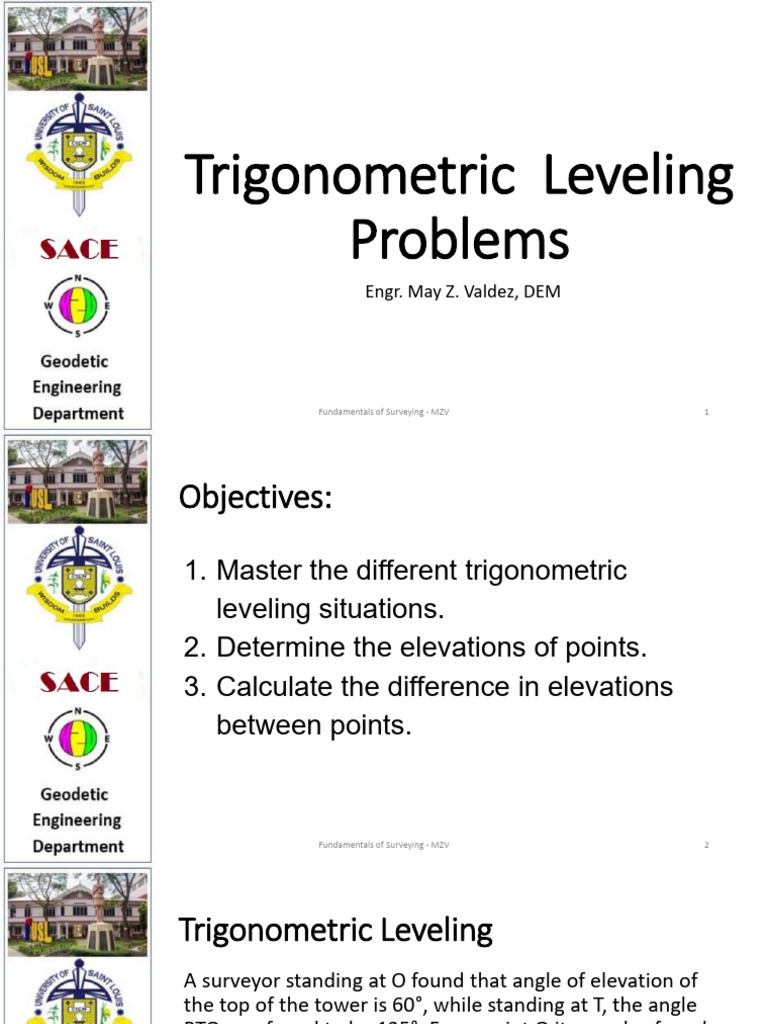 Trigonometric Leveling Techniques | PDF | Surveying | Minute And Second ...