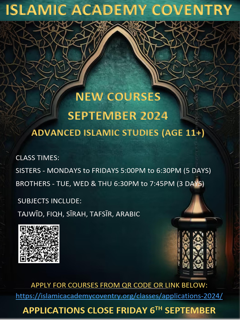 Advanced Islamic Classes 2024 | PDF