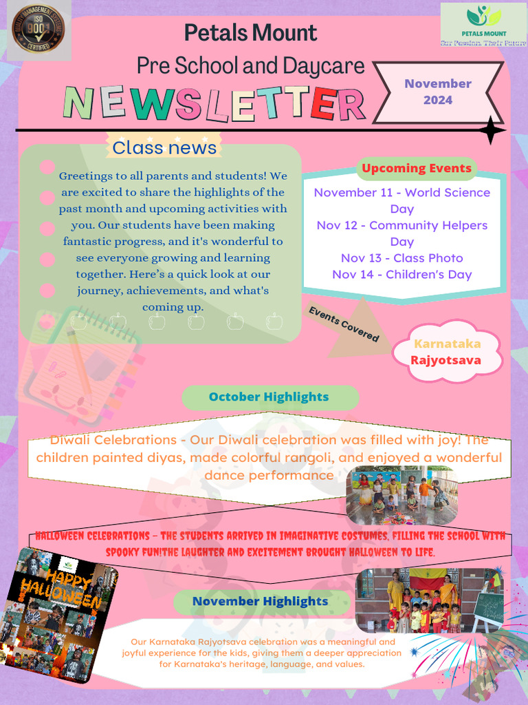 Colorful Fun Classroom Newsletter Template | PDF | Observances