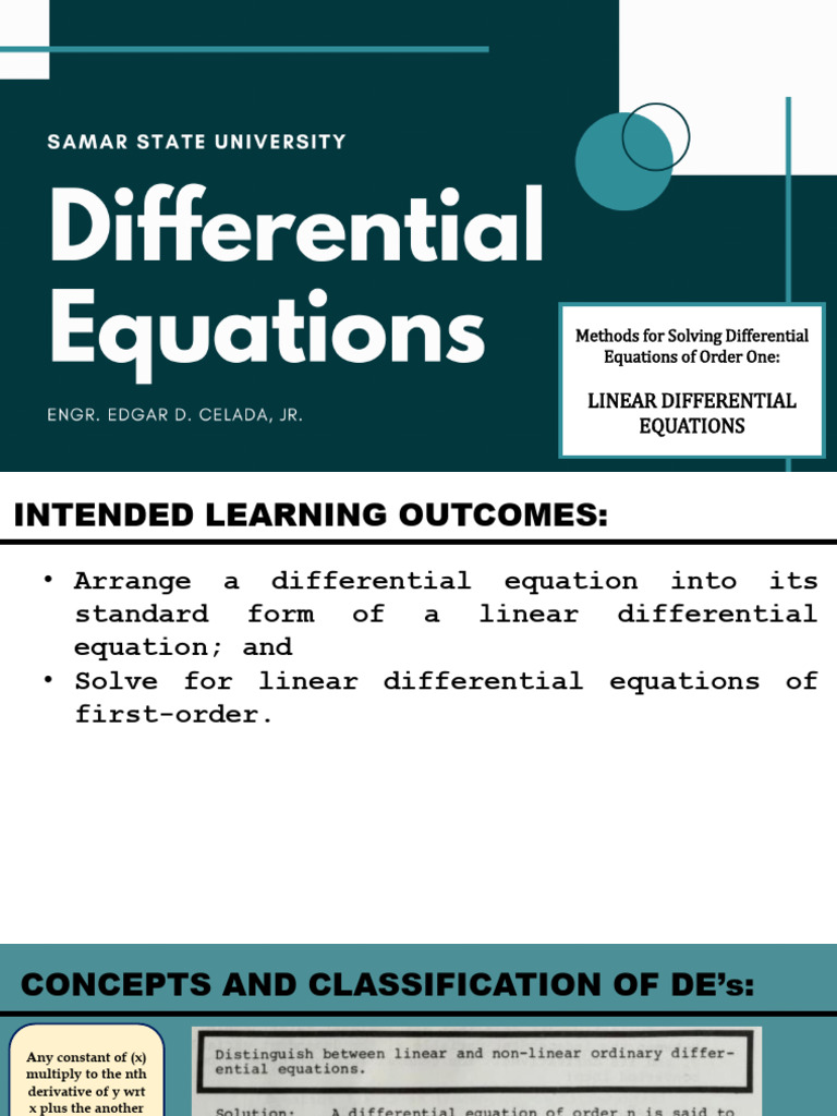 Unit-2.5-Linear-Equations (1) | PDF | Differential Equations | Equations
