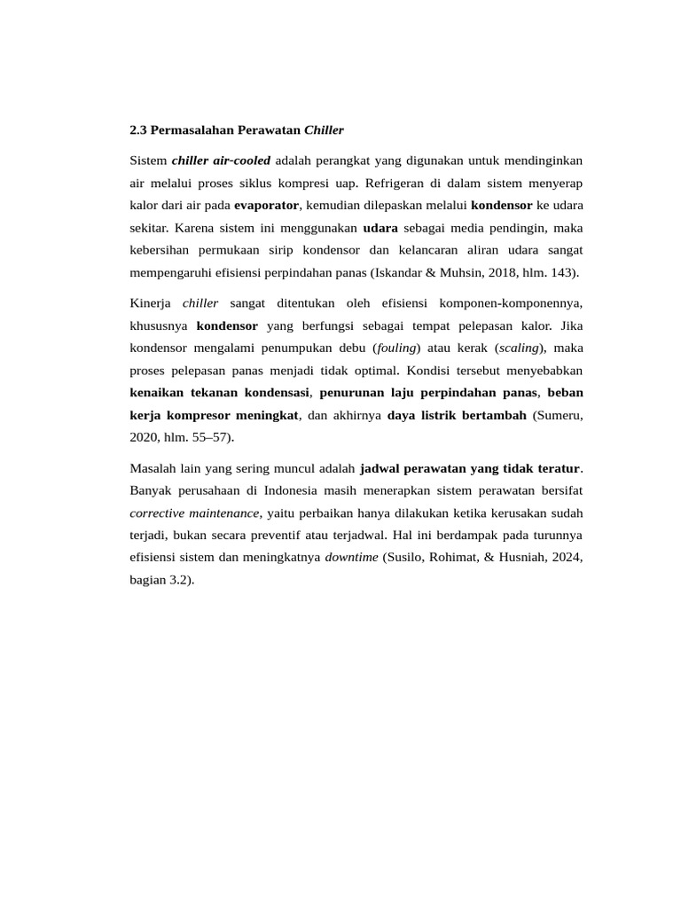 Perawatan Chiler | PDF