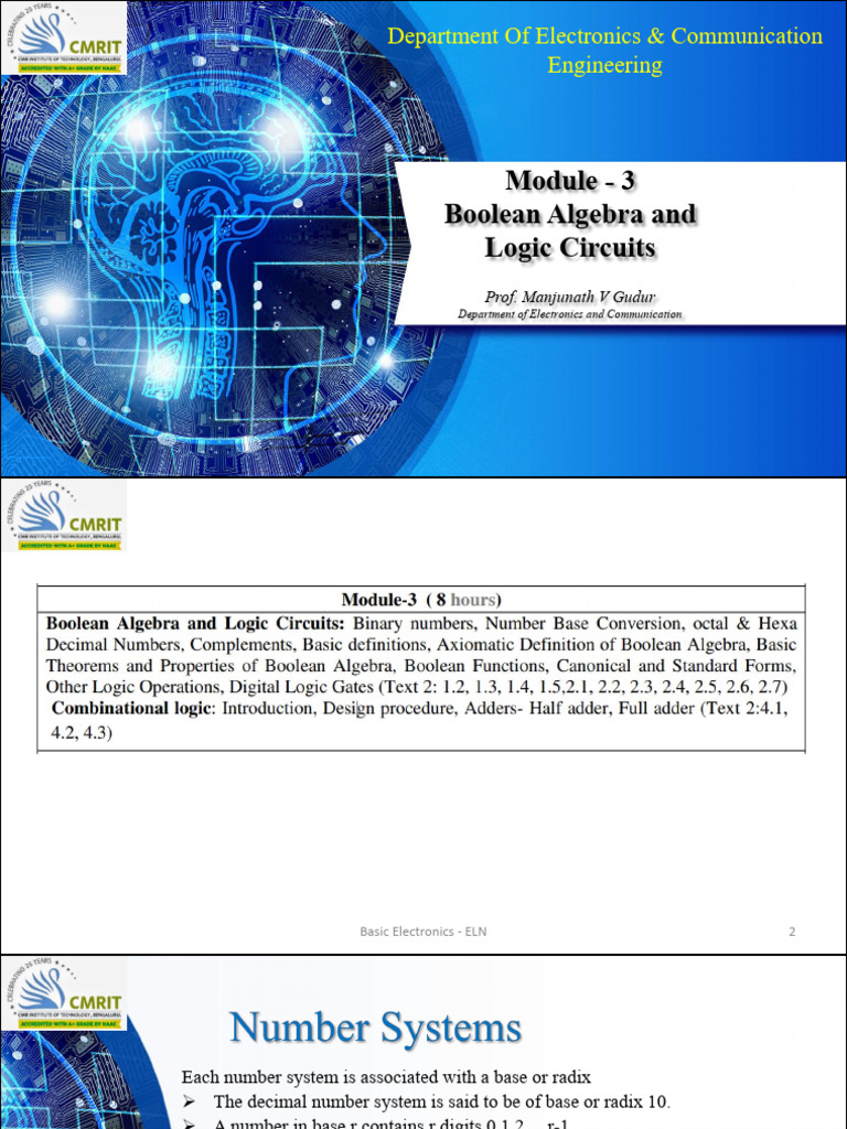 Module 3 - Digital Electronics | PDF | Subtraction | Boolean Algebra