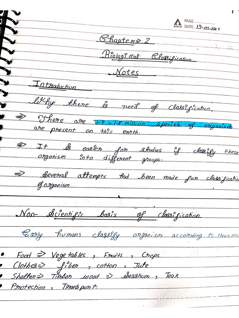 Biological Classification Chap 2 Notes | PDF