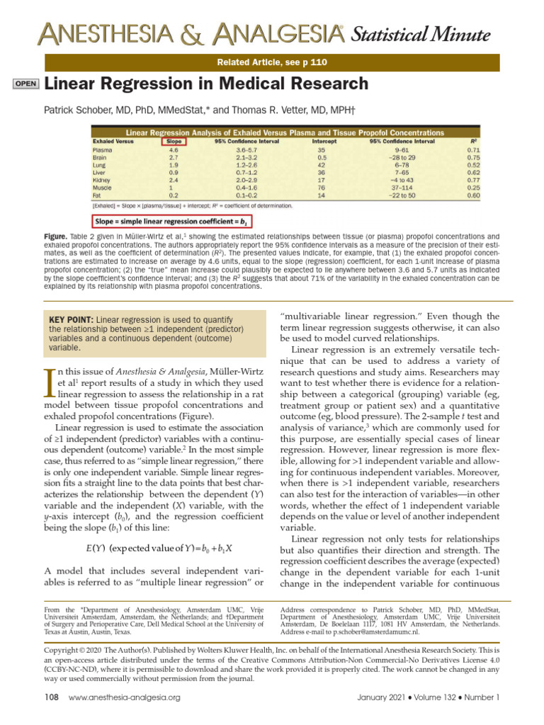 Linear Regression in Medical Research.18 | PDF | Regression Analysis | Linear Regression