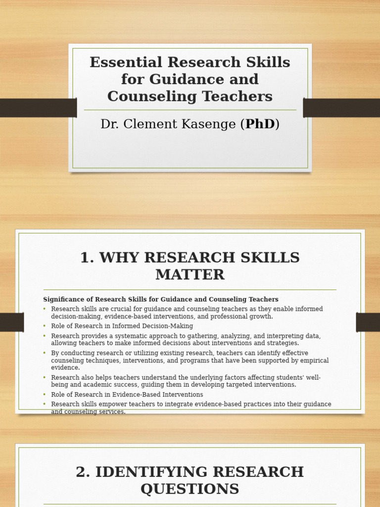 Essential Research Skills For Guidance and Counseling Teachers - Dr ...