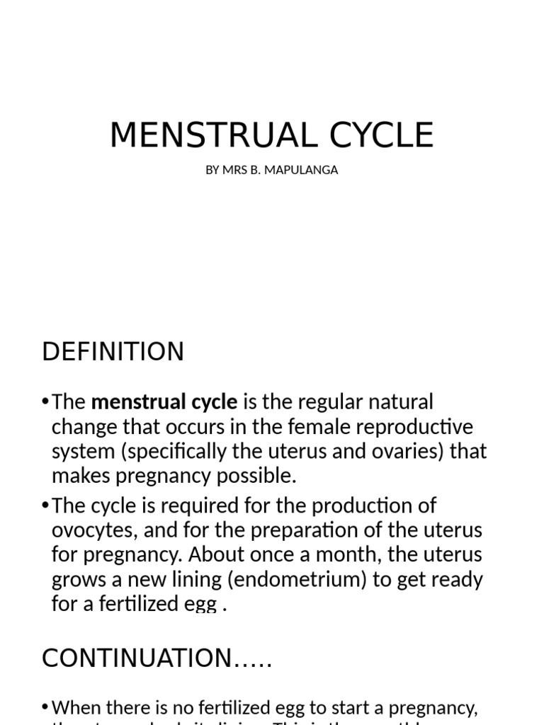 Menstrual Cycle | PDF | Menstrual Cycle | Ovary