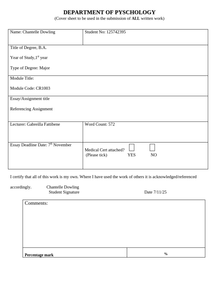 Essay Cover Sheet Nov 2018 | PDF