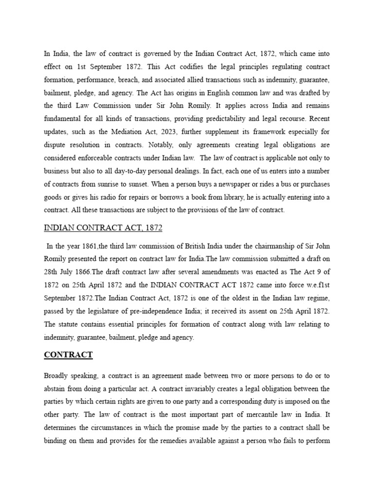 Contract - Module 1 | PDF | Consideration | Private Law