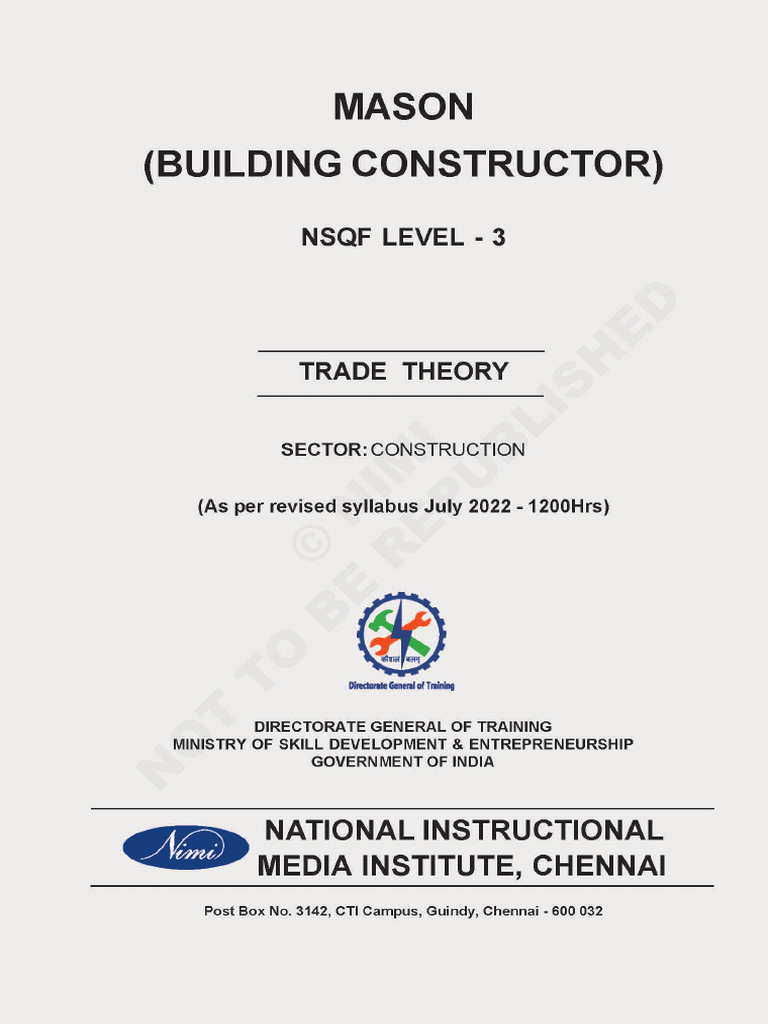 Mason - Tt (Nsqf 2022) | PDF