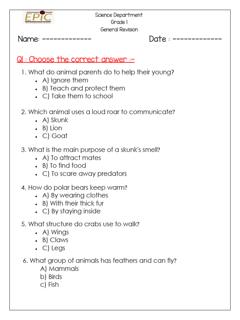 Revision Sheets On 2nd Quarter Animals Parents & Their Offspring | PDF ...