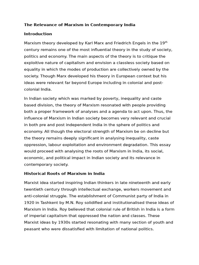 Marxism's Impact on Modern India | PDF | Marxism | Communism