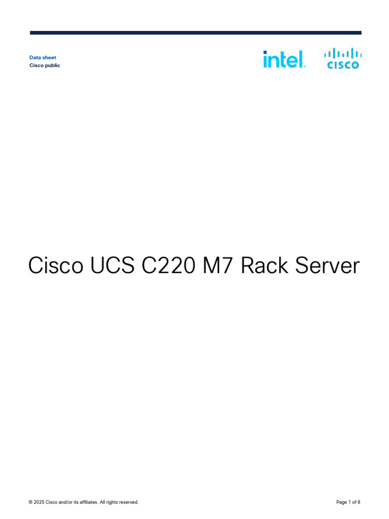 Ucs c220 m7 Rack Server Ds | PDF | Computing | Computer Engineering