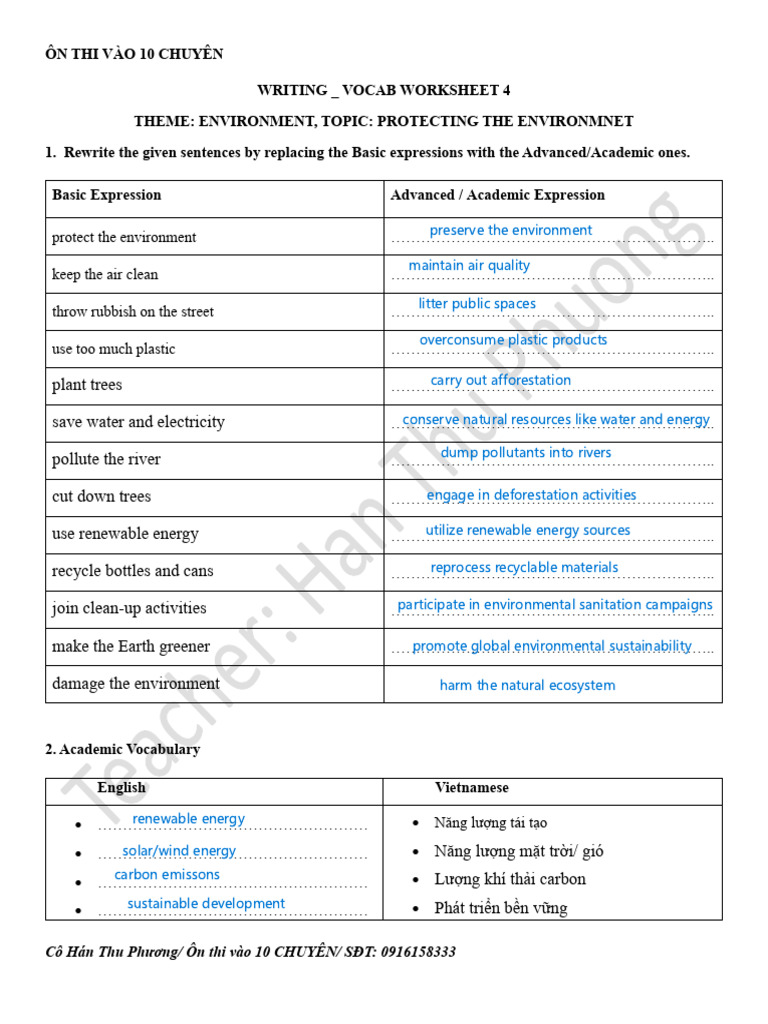 Vocab Worksheet About Climate Change-Nglan | PDF