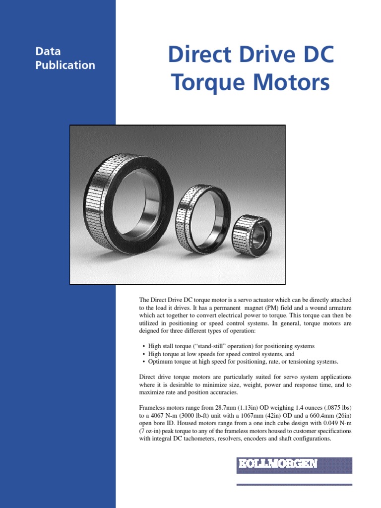 Direct Drive DC Torque Motor Overview | PDF | Electric Motor ...