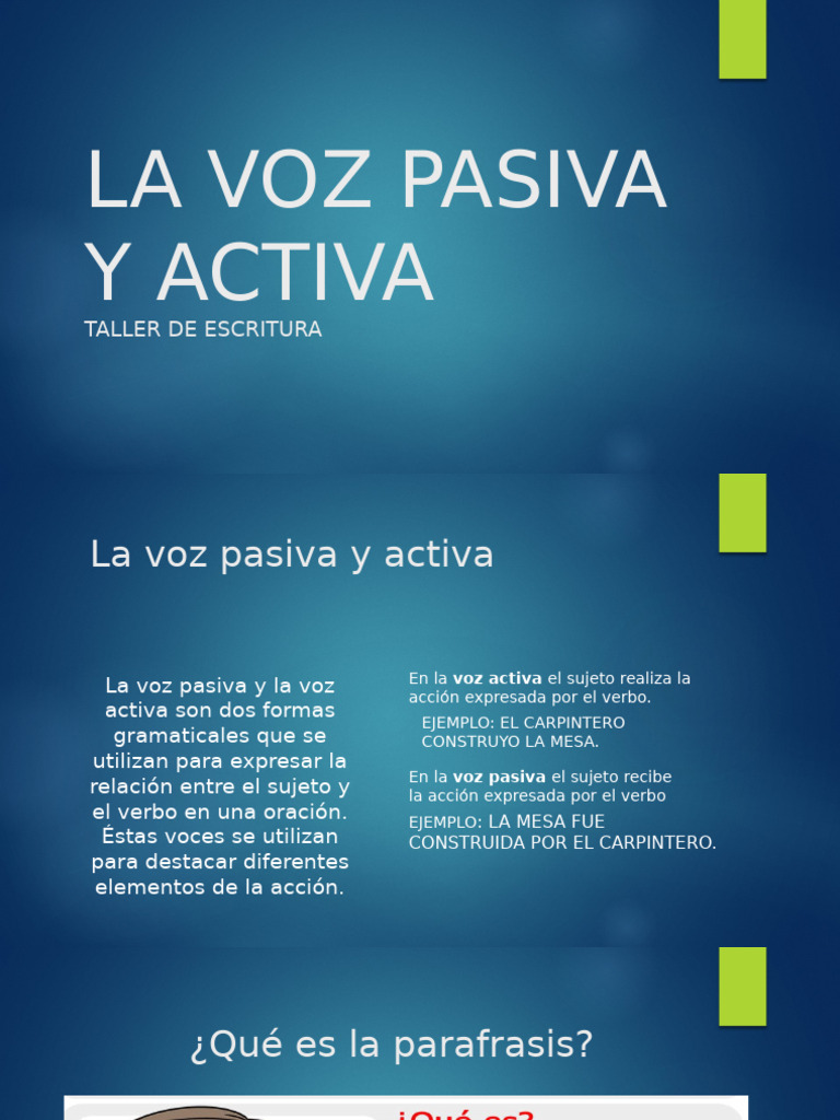 La Voz Pasiva y Activa Lenguaje | PDF