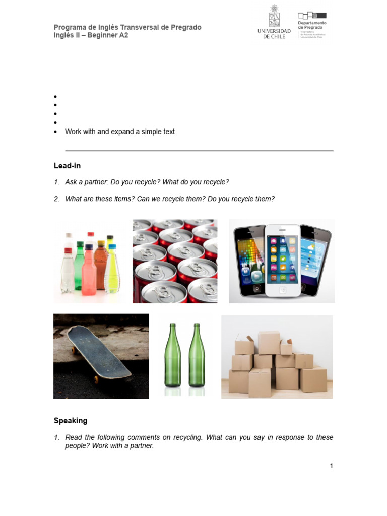 2025-1 - Level 2 - Unit 2 - Lesson 3 | PDF | Recycling | Waste