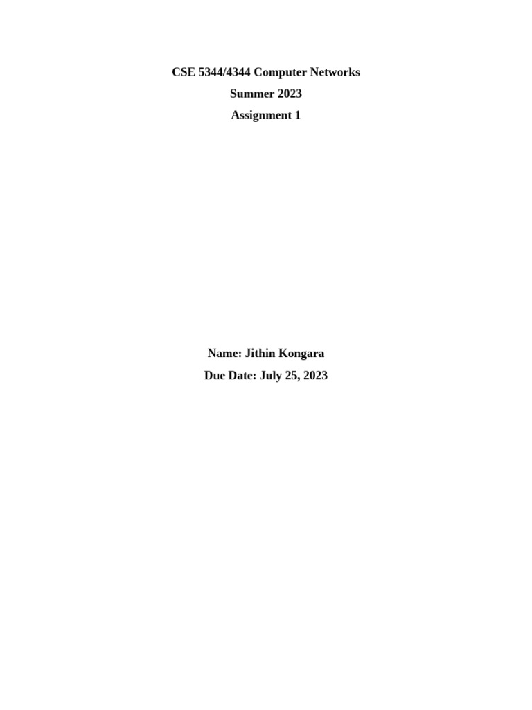 Wireshark Assignment 1 | PDF | Domain Name System | Transmission ...