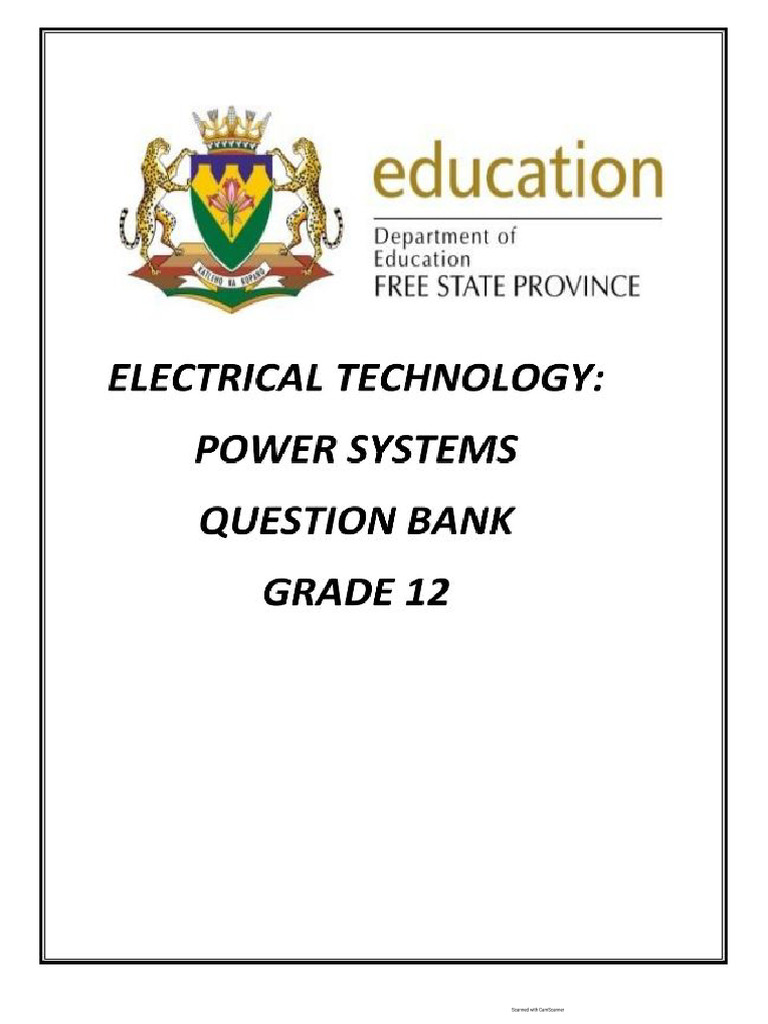 Electrical Technology Grade 12_POWER SYSTEMS QUESTION BANK 2021 (2) | PDF