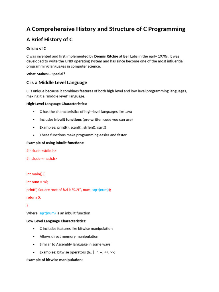 Programming in C first module | PDF | Scope (Computer Science) | Variable (Computer Science)