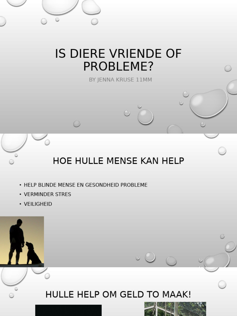 Is Diere Vriende of Probleme?: by Jenna Kruse 11Mm | PDF
