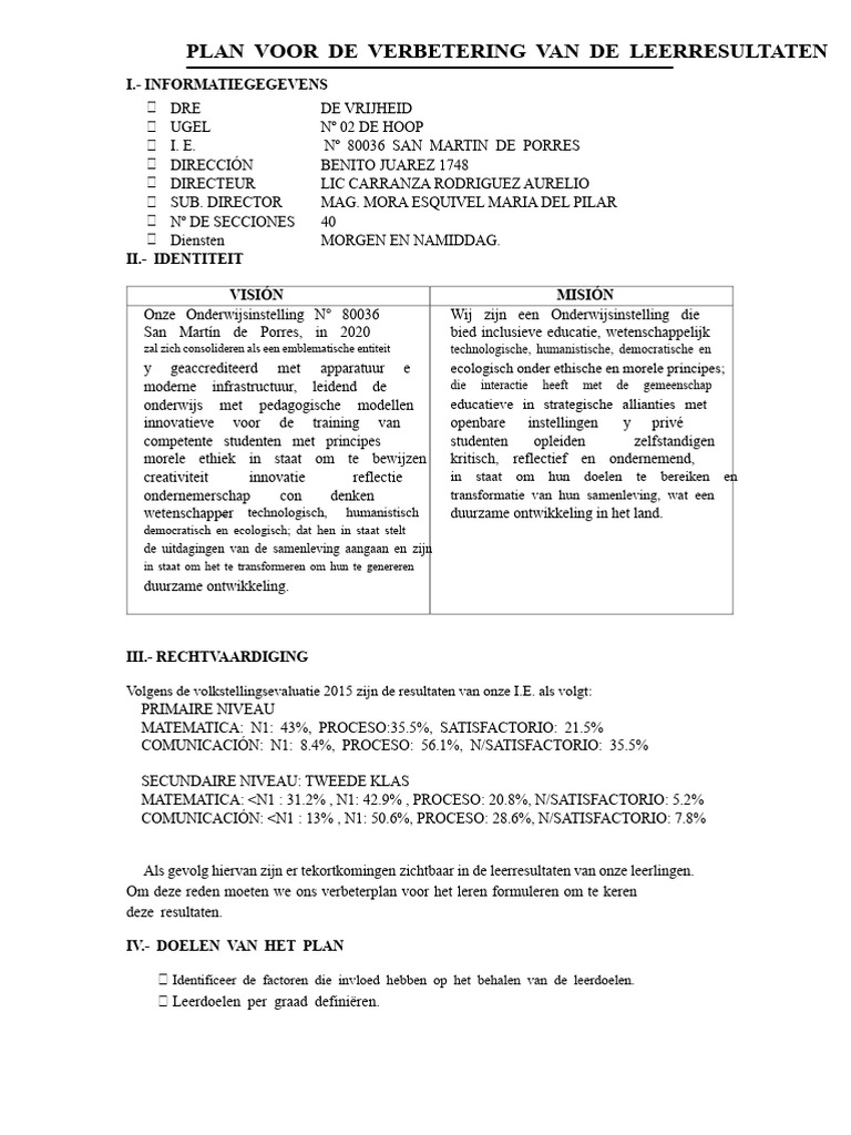 Verbeterplan Voor 2018 SMP | PDF