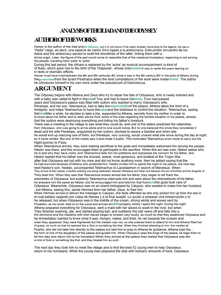 Literary Analysis of The Iliad and The Odyssey | PDF | Trojan War | Hector