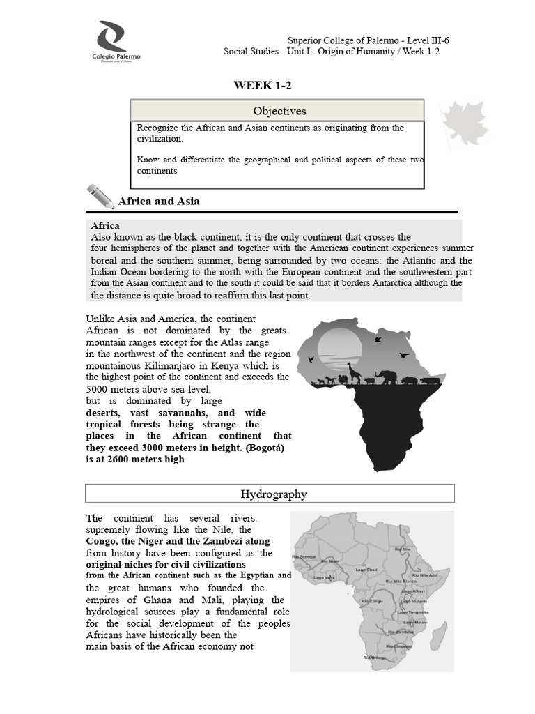 Social Studies Level III-6 Week 1-2 | PDF | Africa | Asia