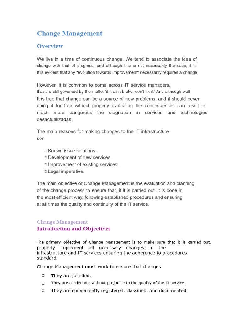 Effective Change Management in IT | PDF