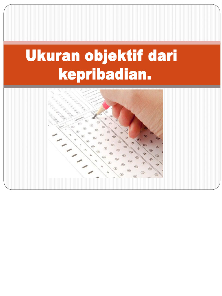 Ujian Objektif untuk Penilaian Kepribadian | PDF