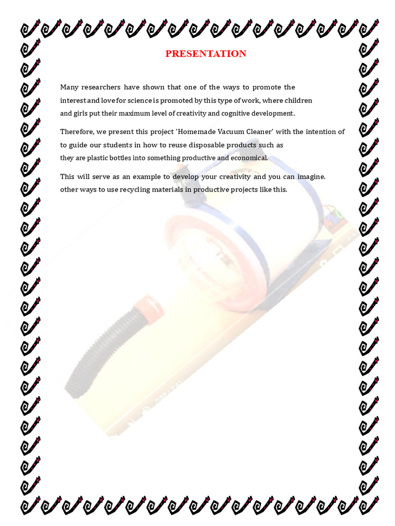 Homemade Vacuum Cleaner Project Guide | PDF | Recycling | Creativity