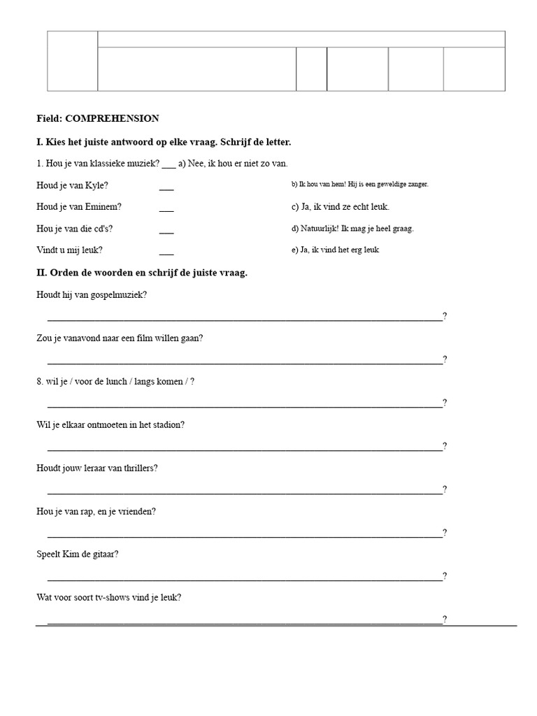 Wissel Engelse Examens | PDF