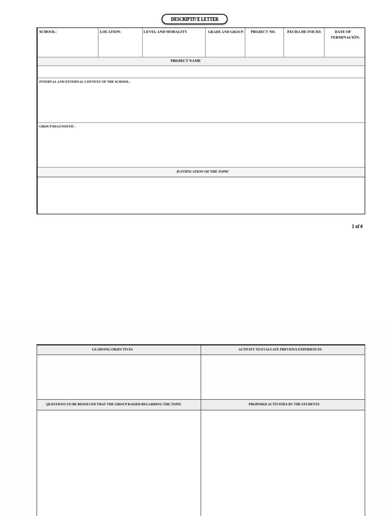 Blank Descriptive Letter Format (13!02!2015) | PDF | Evaluation ...