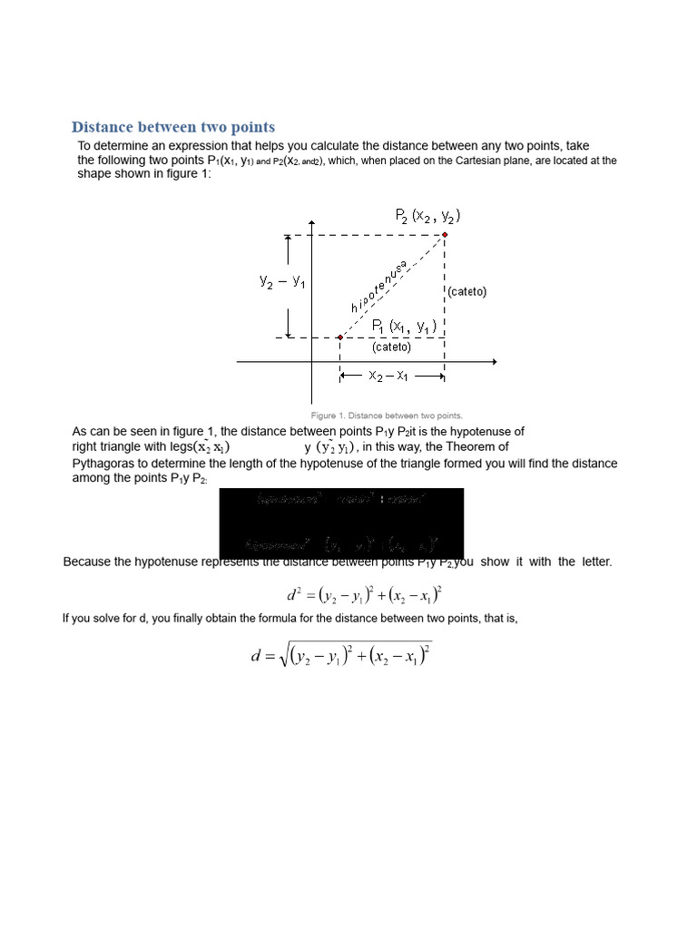 Distance Between Two Points | PDF | Line (Geometry) | Elementary ...