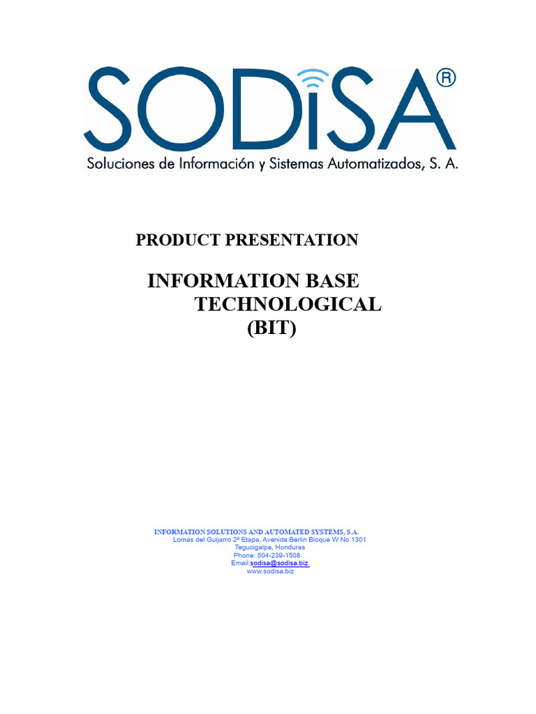 SODISA Technological Information Base Overview | PDF | Payroll | Databases