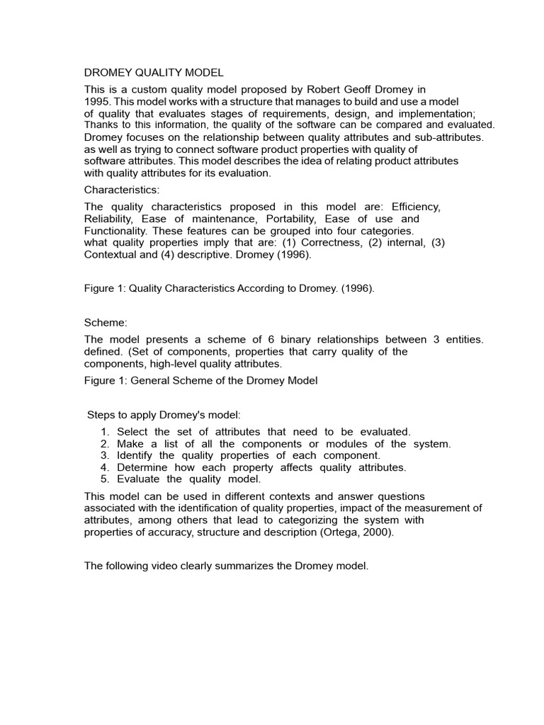 Dromey Quality Model | PDF | Software Quality | Usability
