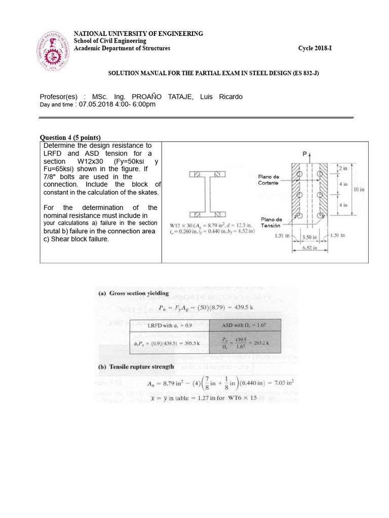 Partial Exam Solution ES 832J 2018 I | PDF