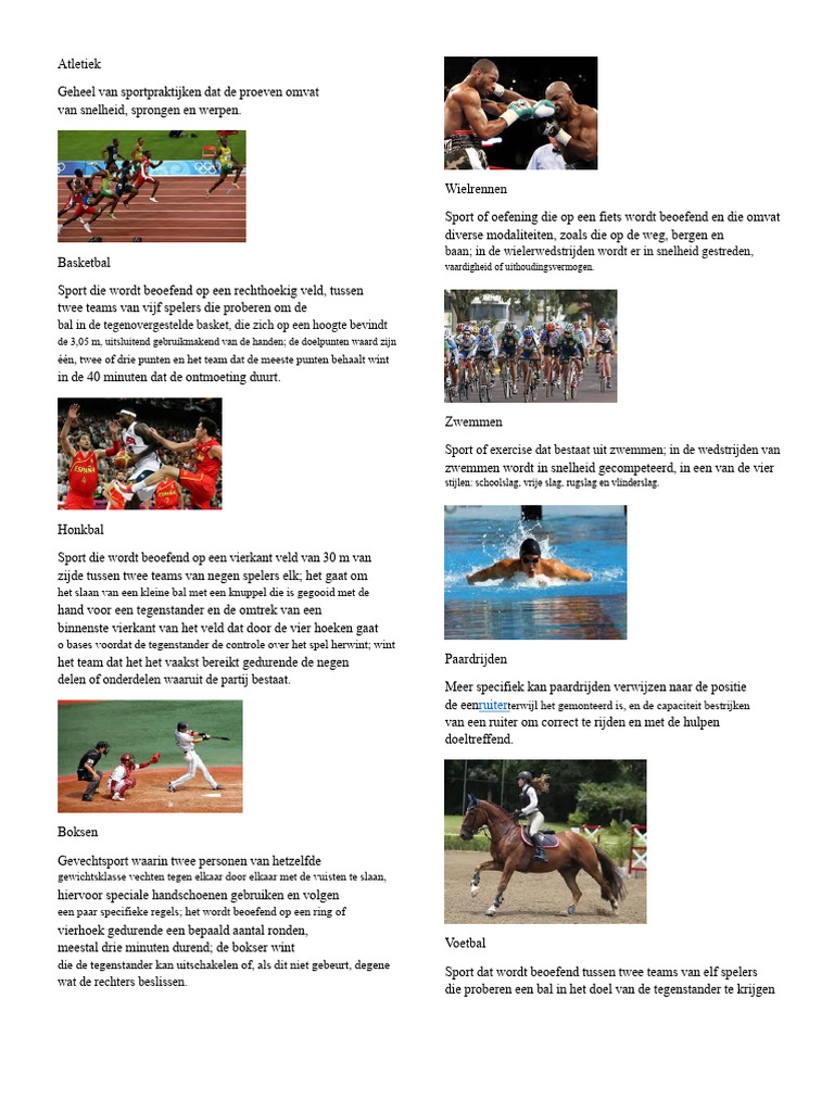 20 Soorten Sporten | PDF