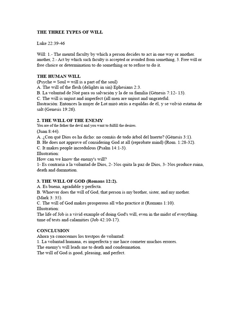 THE THREE TYPES OF WILL | PDF